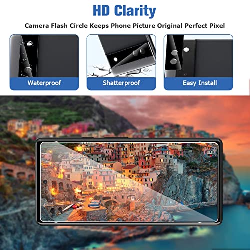 [3+2 Pack] Glass Screen Protector and Camera Protector, HD Clear 9H Tempered Glass Scratch Resistant, Fingerprint Unlock,Full Coverage，Bubble-Free for Google Pixel 7