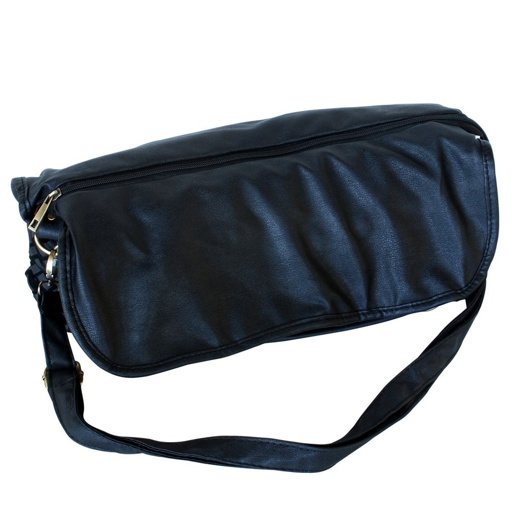 [Black Forest] Stylish Black Double Handle Leatherette Bag Handbag Purse