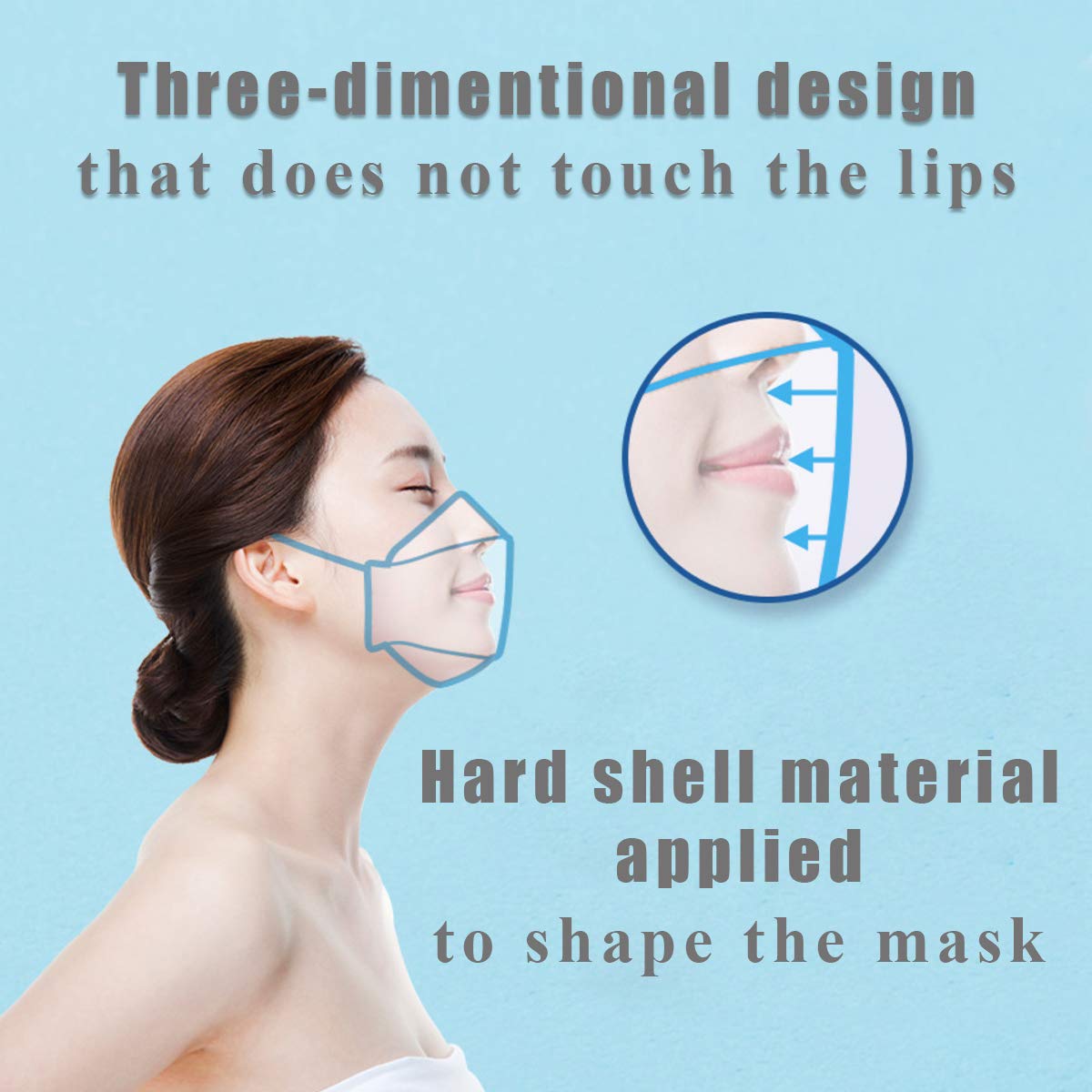 [Airwasher] KF94 Disposable Face Mask - Made in Korea, Black Breathable Reusable Face Mask, Individually Wrapped 4-Ply Adjustable Cloth Masks, 20 Pack