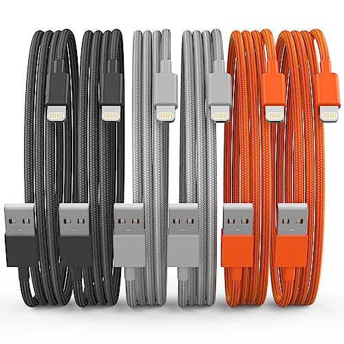[Apple MFi Certified] iPhone Charger, 6Pack(3/3/6/6/6/10 FT) Lightning Cable Apple Charging Cable Fast Charging High Speed USB Cable Compatible iPhone 14/13/12/11 Pro Max/XS MAX/XR/XS/X/8-multicolor