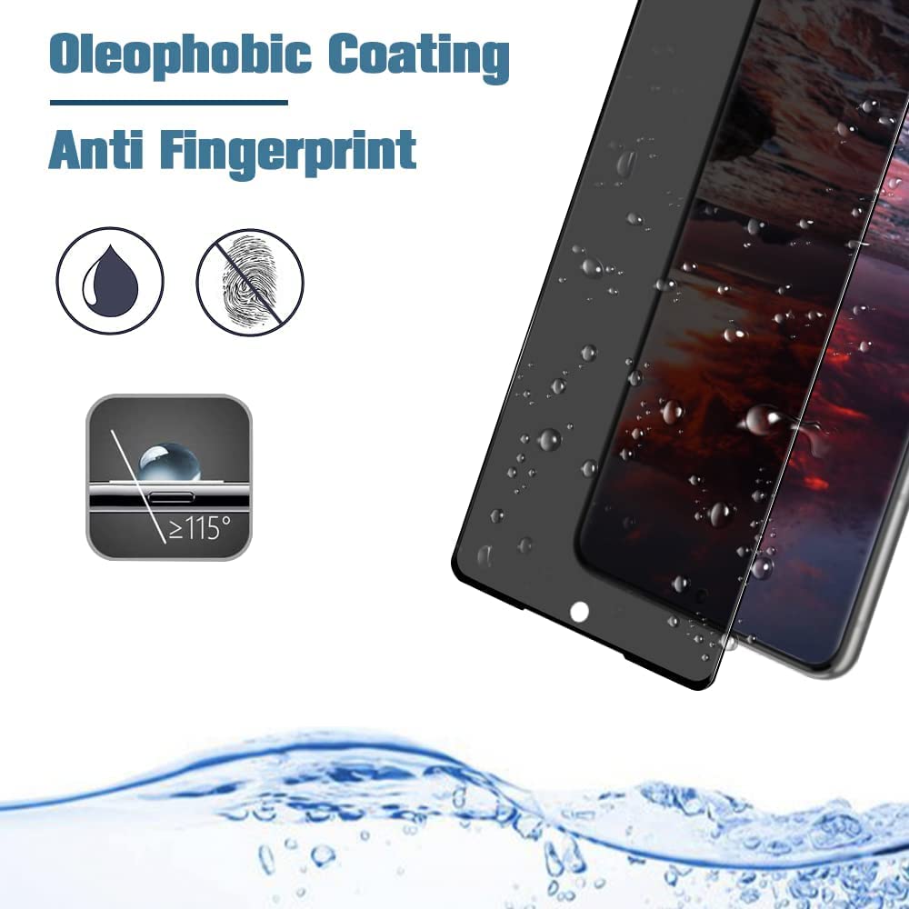 [2+2Pack] Galaxy S22 Plus Privacy Screen Protector+Camera Lens Film, Anti-Spy,9H Hardness, Full Coverage Tempered Glass Screen Protector, Support Fingerprint Unlocking For Samsung Galaxy S22 Plus