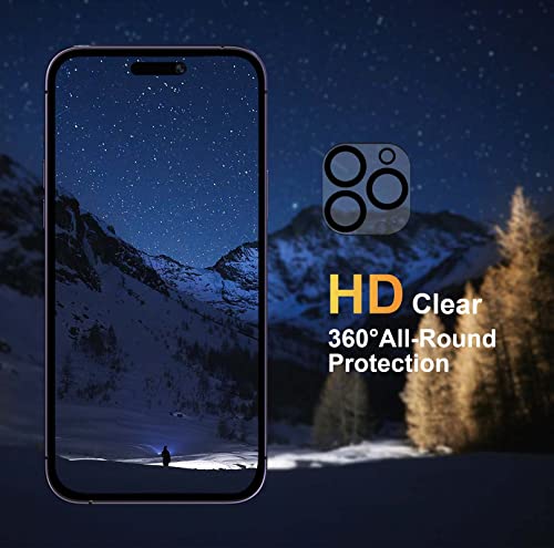 [3+3 Pack] Totexil Screen Protectors for iPhone 14 Pro 6.1 inch with Camera Lens Protectors, Ultra HD Screen Tempered Glass, Full Coverage, Scratch Resistant, 9H Hardness,Easy Install,Bubble Free