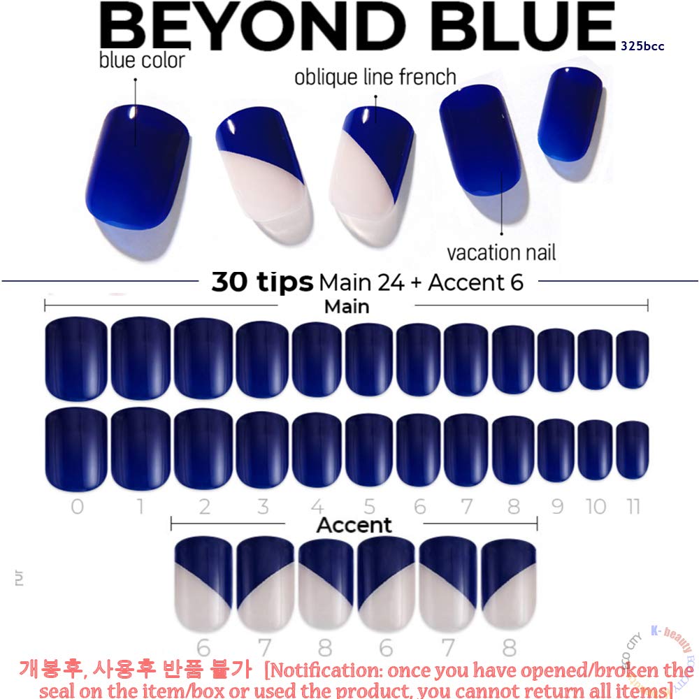 [DASHING DIVA–Nails]Premium Magic Press SUPER SLIM FIT(2 Different Designs 30+30strips in 12 sizes)BEYOND BLUE+WHITE LOVER 325/26bcc