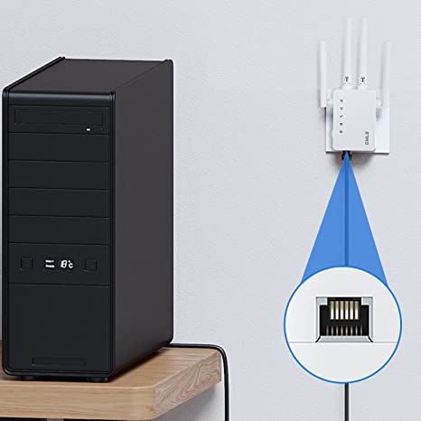 [2022 Upgraded] WiFi Extender - Wireless Signal Range Booster up to 8500 sqft for Home, Internet Repeater & Signal Amplifier with Ethernet Port - 1 Button Setup, 5 Modes，Connect Up to 35 Devices