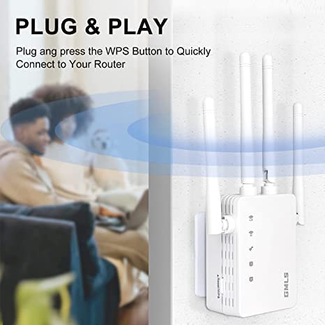 [2022 Upgraded] WiFi Extender - Wireless Signal Range Booster up to 8500 sqft for Home, Internet Repeater & Signal Amplifier with Ethernet Port - 1 Button Setup, 5 Modes，Connect Up to 35 Devices
