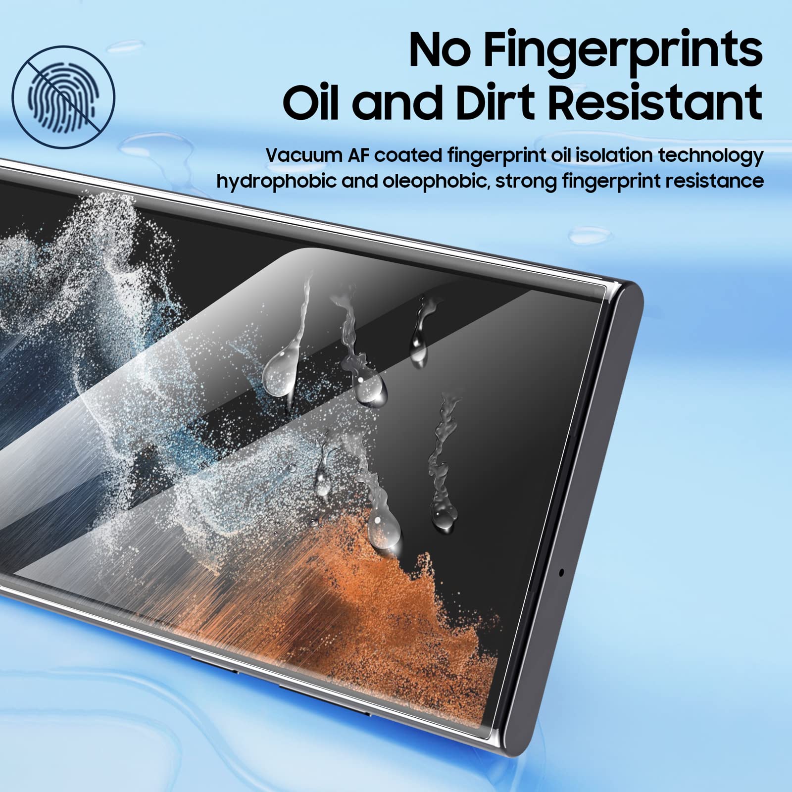[3 Pack] for Samsung Galaxy S23 Ultra Screen Protector, [Automatic Bubble Repair] Anti-glare HD Flexible Screen Protector- Fingerprint Quick Unlock for Galaxy S23 Ultra/ Galaxy S22 Ultra [Not Glass]