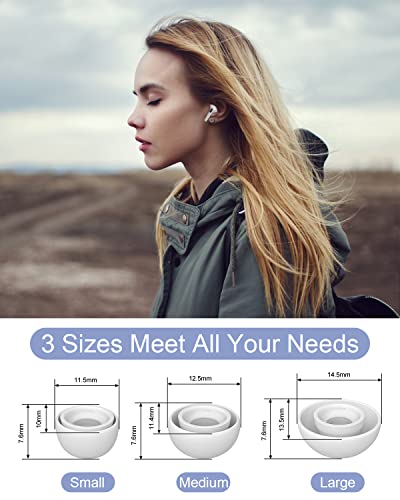 [3 in 1]2022 AirPods Pro 2 Case with Cleaner Kit&Replacement Ear Tips,Air Pods Pro 2nd Generation Silicone Protective Cover,Cleaning Pen for Air Pods Pro Eartips with Noise Reduction Hole(S/M/L),Black