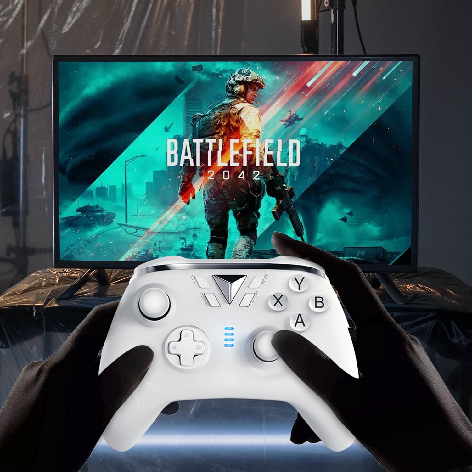 [2022 Newest Version] Wireless Game Controller,Wireless PC Gamepad with 2.4GHZ Wireless Adapter and Turbo Function, Compatible with Xbox Series X/S/One S/X/P3 Host/Windows 7/8/10…