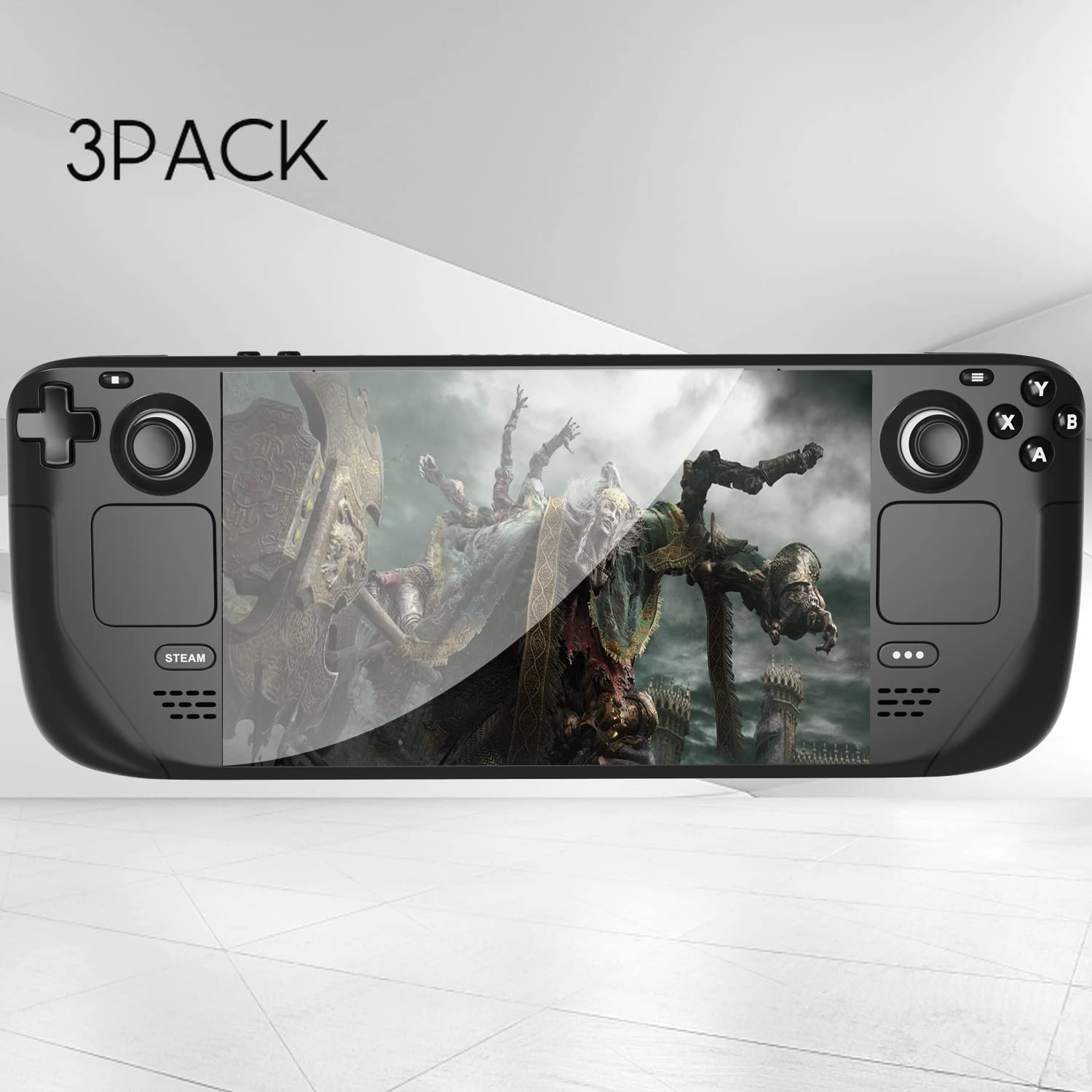 [3 Pack] Steam Deck Screen Protector Tempered Glass, GnorU Transparent HD Clear Anti-Scratch Screen Protector Compatible with Steam Deck