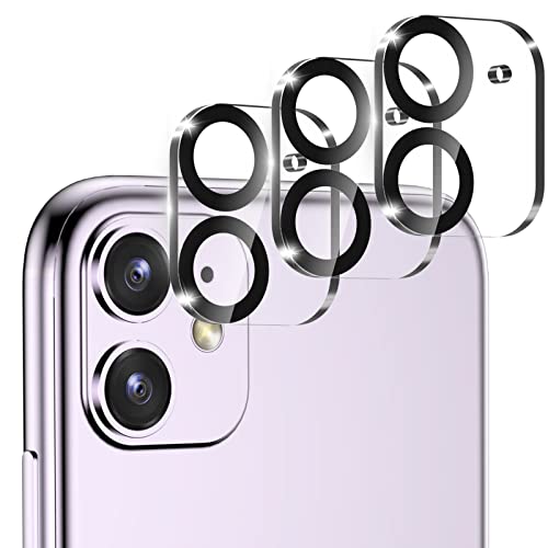 [3 Pack] Compatible for iPhone 11 & iPhone 12 Mini Camera Lens Protector, Ultra HD Clear Tempered Glass Camera Protector, Scratch-Resistant, Case Friendly, Easy Installation, with Night Circle (Transparent)