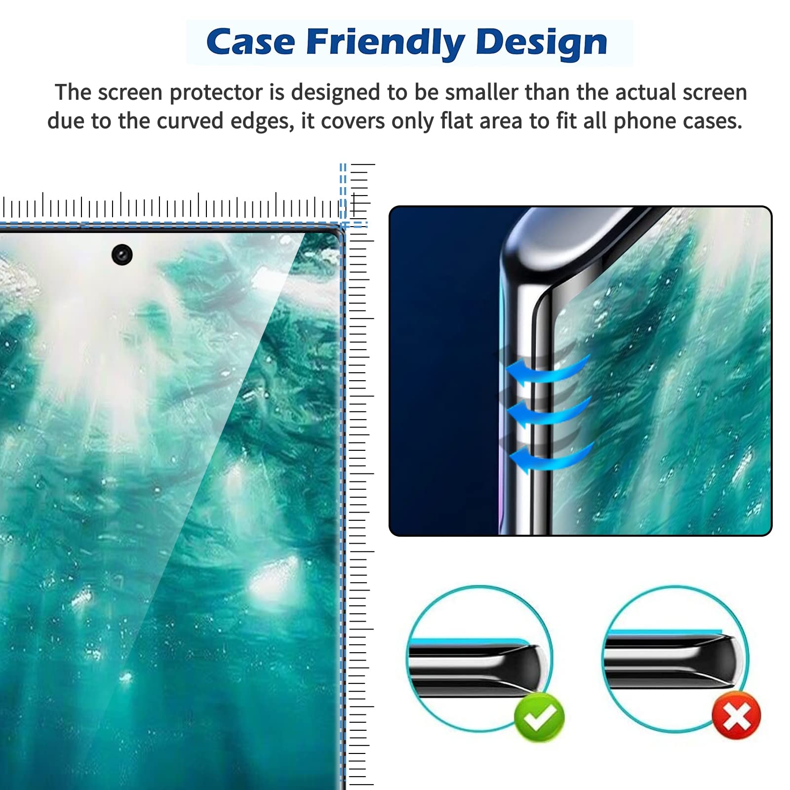 [2+2 Pack]Galaxy Note 20 Ultra Screen Protector, HD Clear Tempered Glass, Fingerprint Unlock, 3D Curved, Scratch Resistant, Bubble-Free for Samsung Galaxy Note 20 Ultra 5G Glass Screen Protector
