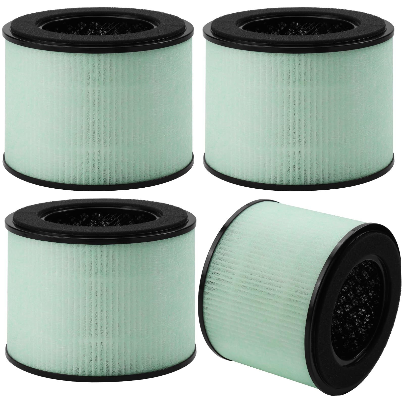 [4-Pack] SAKEGDY BS-08 HEPA Filter Replacement - Compatible with PARTU BS-08/ Clarifion AerClear Purifier- 3-IN-1 Filtration System Include Pre-filter, H13 True HEPA Filter & Activated Carbon Filter