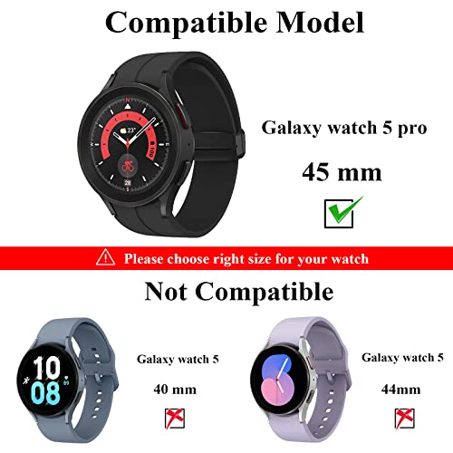 [4 Pack] Compatible for Samsung Galaxy Watch 5 Pro 45mm Screen Protector Tempered Glass, YMHML Waterproof 9H Hardness [No-Bubble] Anti- Scratch HD Clear Film for Galaxy Watch 5 Smartwatch Accessories.