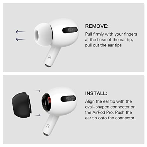 [4-Pairs] Ear Tips for Airpods Pro & Airpods Pro 2nd Generation Ear Tips (Silicone), WQNIDE Anti Slip Soft Silicone Airpods Pro Replacement Ear Tips Fit in The Charging Case (Black/White/Pink/Purple)