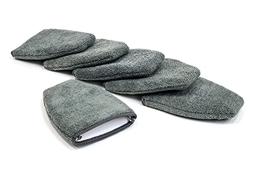[Finger Applicator] Microfiber Fingertip Mitt Applicator (5 in. x 4 in.) 6 Pack (Gray)