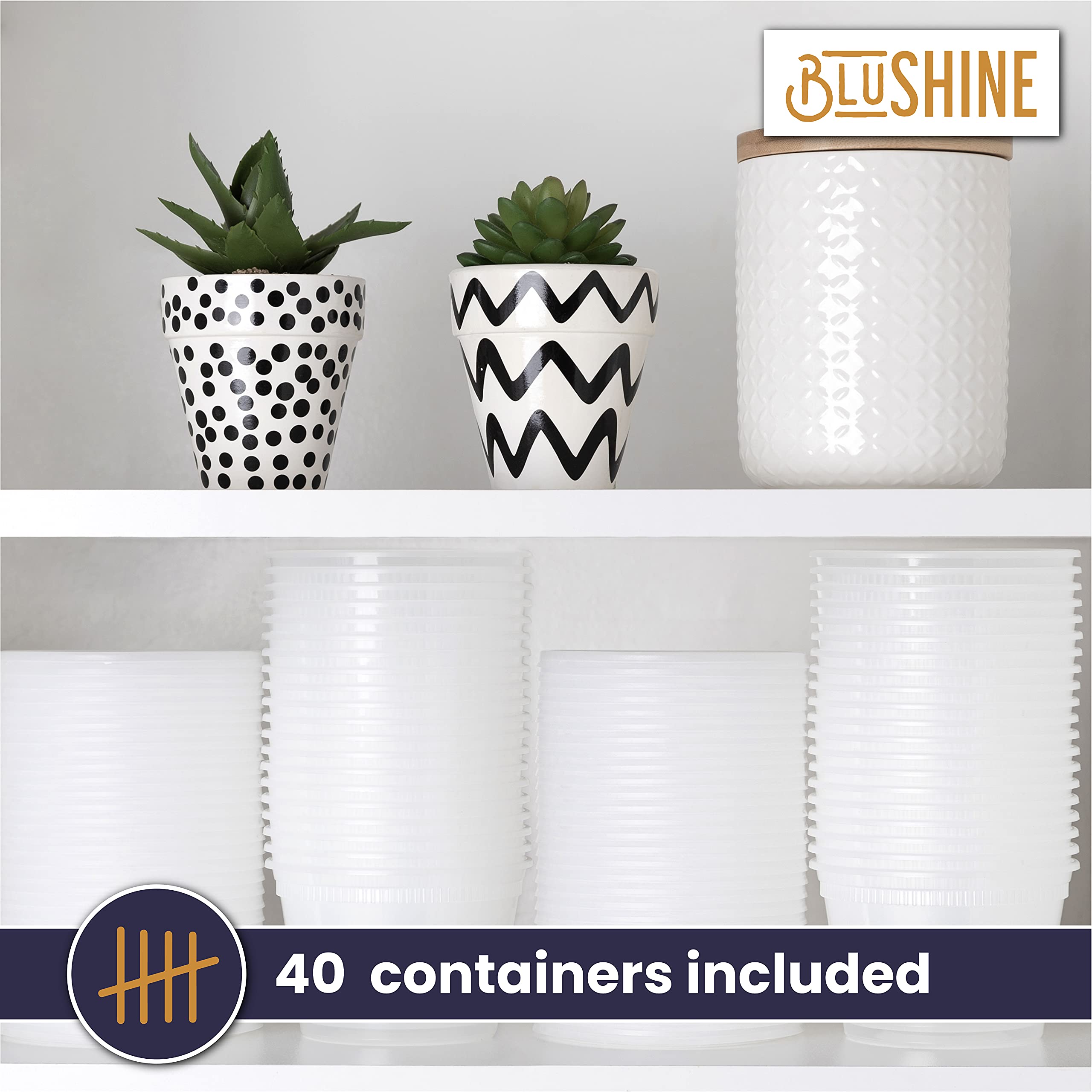 [36 Sets] 16 oz. Plastic Deli Food Storage Containers with Airtight Leak Proof Lids - Reusable -Microwave, Fridge, and Freezer Safe