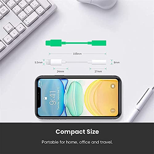 [Apple MFi Certified] Headphone Adapter for iPhone, 4 Pack Lightning to 3.5mm Headphone Earphone Aux Audio Stereo Compatible for iPhone 14 13 12 11 Pro Max XS XR X 8 iPad, Support Call & Music Control
