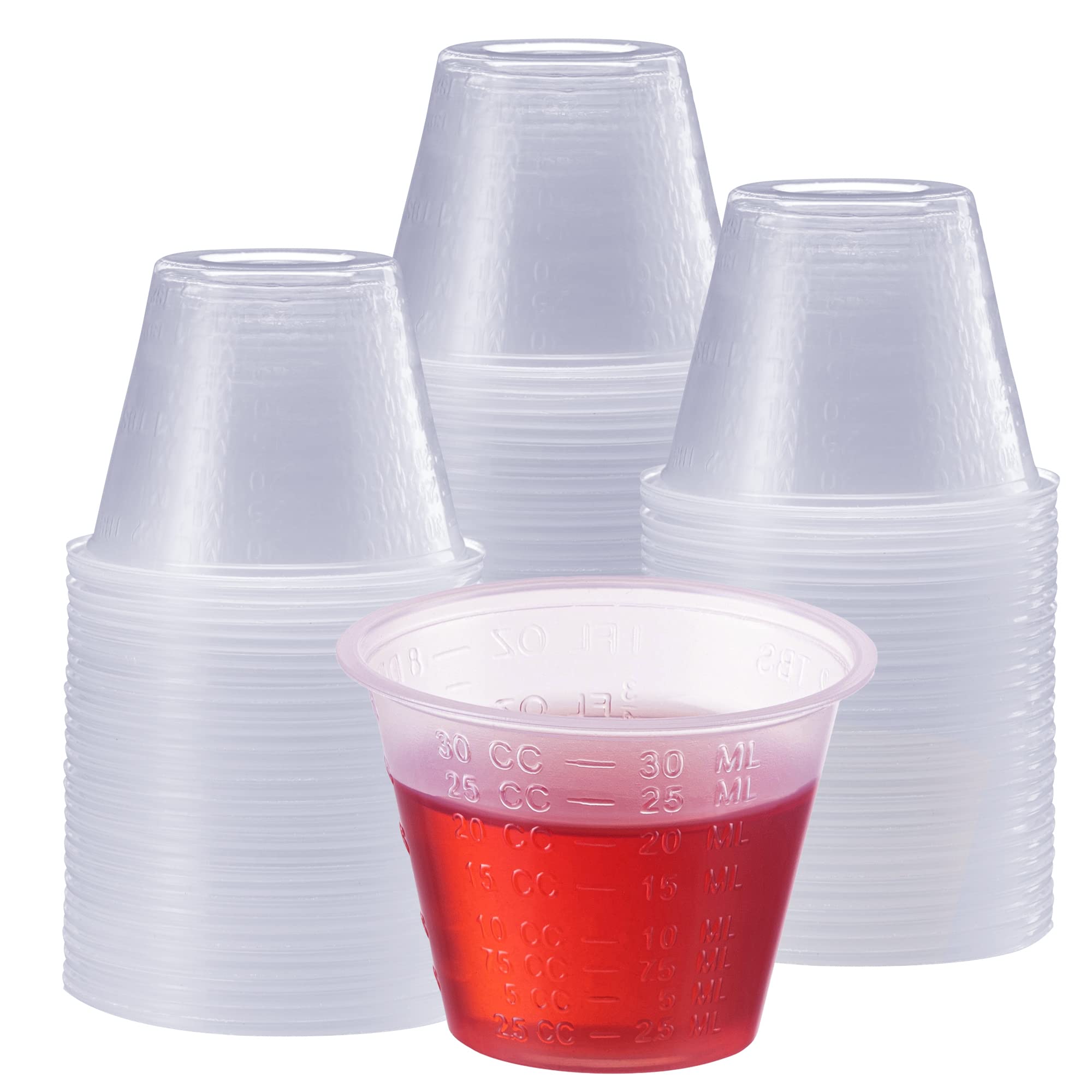 [250 Count - 1 oz.] Plastic Disposable Medicine Measuring Cup for Liquid Medicine, Epoxy, & Pills
