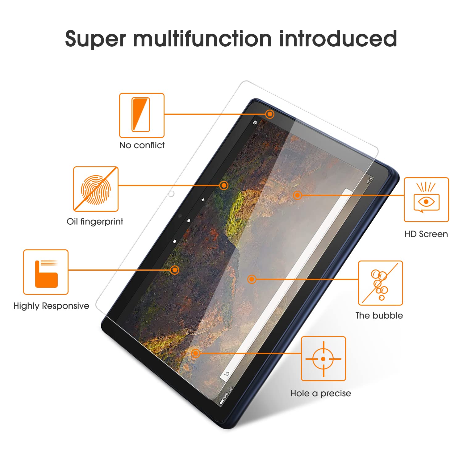 [3 pack] OMOTON Screen Protector for All-New Fire HD 10 2021/Fire HD 10 Plus/Fire HD 10 Kids/Fire HD 10 Kids Pro Tablet 2021 Released, [Tempered Glass][High Definition] [ 9H Hardness]