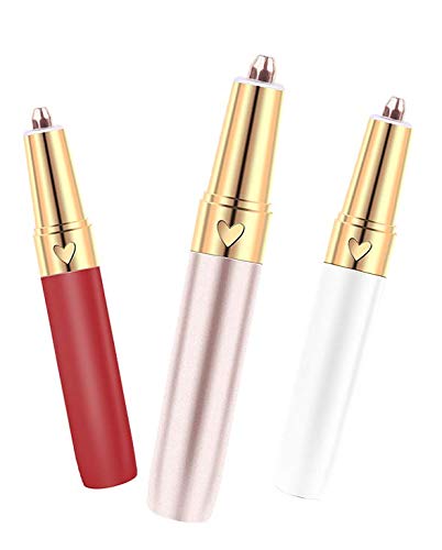 [2021 NEW] Eyebrow Remover by CELESTIOR and Stylish Design Electric Eyebrow Razor and Cleaning Kit with Light and USB Charger for Painless Brow Trimming (Ruby/Gold)