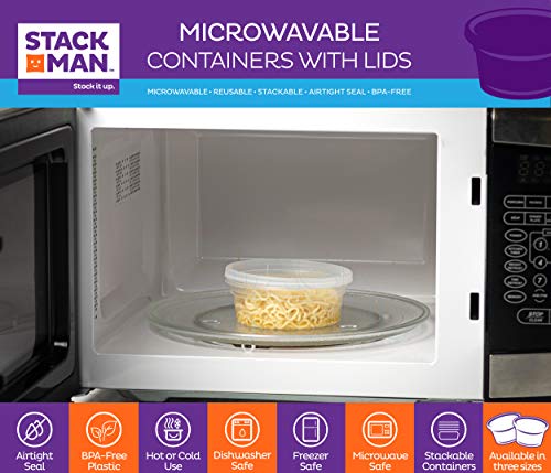 [48 Sets - 8 oz.] Plastic Containers with Lids - Slime Containers 8 oz - Small Containers with Lids