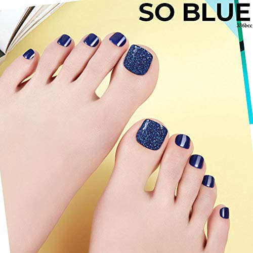 [DASHING DIVA -Toes]Magic Press SUPER SLIM Fit- Pedicure (2 Different Designs 24+24strips)PURPLE OVER+SO BLUE 335/36bcc