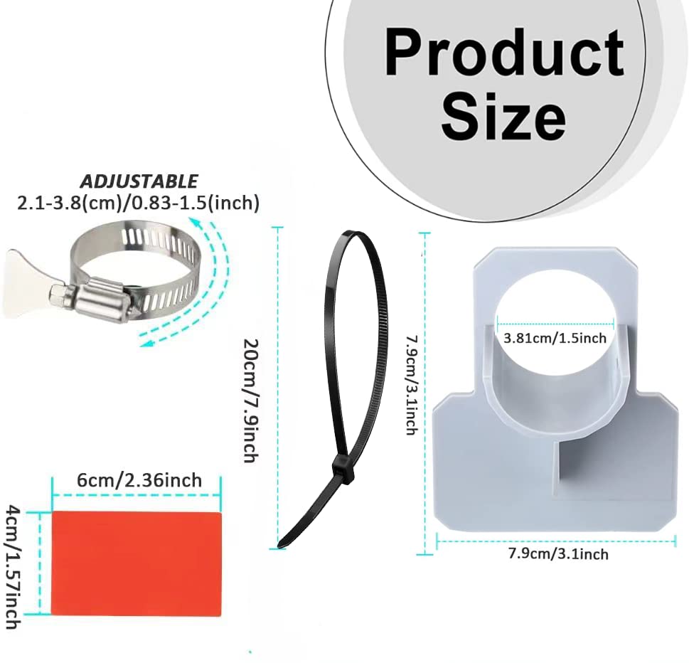 [4PCS]Swimming Pool Pipe Holders,Above Ground Swimming Pool Hose Support Brackets,Stainless Steel Hose Clamps for Anti Puncture,Be used for Anti Tear Preventing Pipes Sagging Accessory—grey