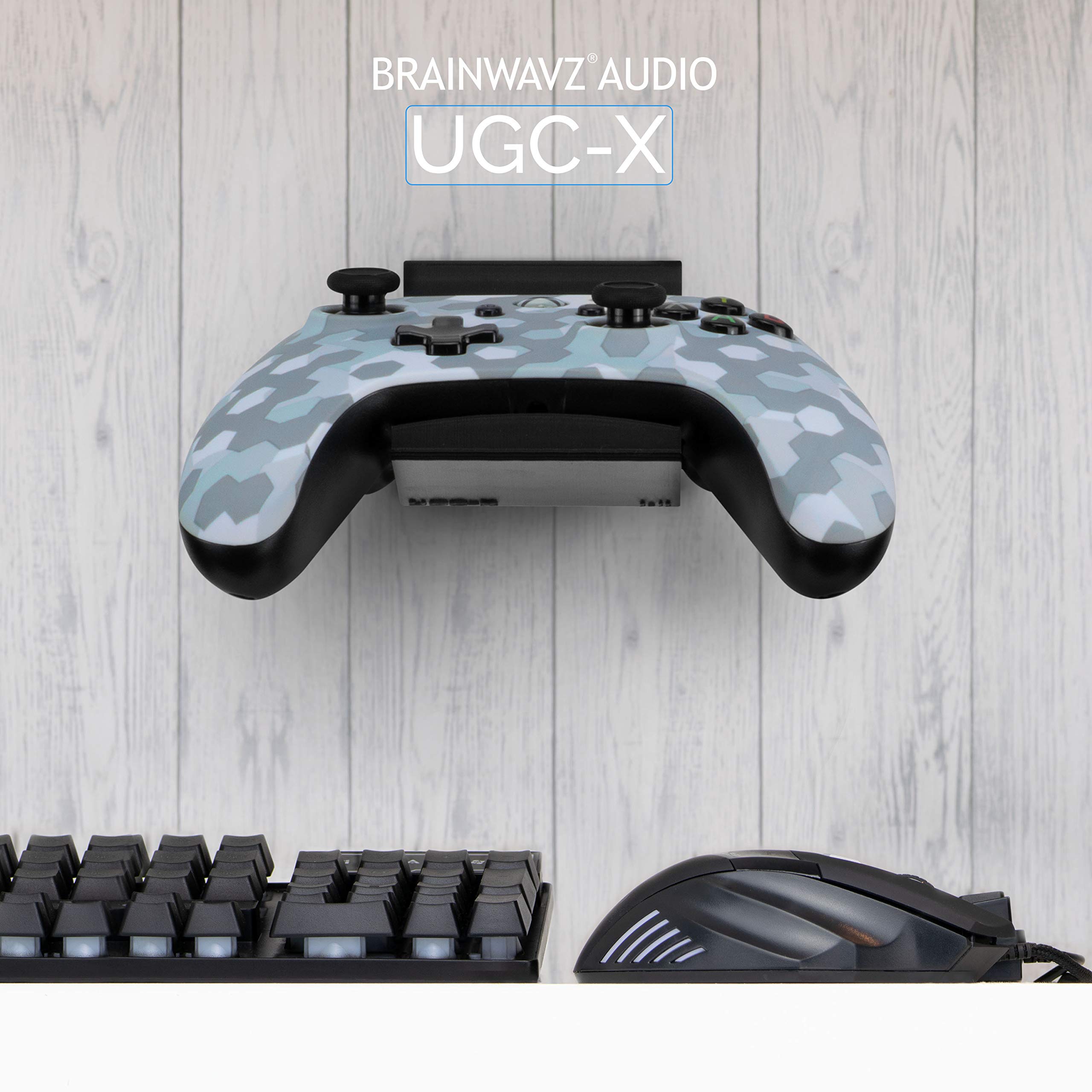 [EOL] Game Controller Bed Wall Mount Stand Holder (2 Pack) for XBOX ONE SWITCH PS4 PS5 STEAM PC NINTENDO, Universal Gamepad Accessories - No screws, Stick on, Black By Brainwavz (UGC-X) [EOL]