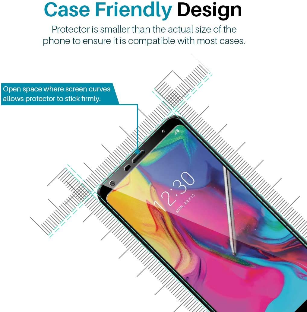 [3 Pack] LϟK Designed for LG Stylo 5 / Stylo 5 Plus/Stylo 5X Tempered Glass Screen Protector, [Full Cover] [ Easy Installation] Bubble Free (Black)