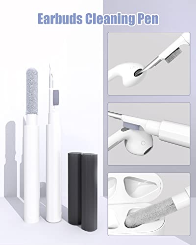 [3 in 1]2022 AirPods Pro 2 Case with Cleaner Kit&Replacement Ear Tips,Air Pods Pro 2nd Generation Silicone Protective Cover,Cleaning Pen for Air Pods Pro Eartips with Noise Reduction Hole(S/M/L),Black