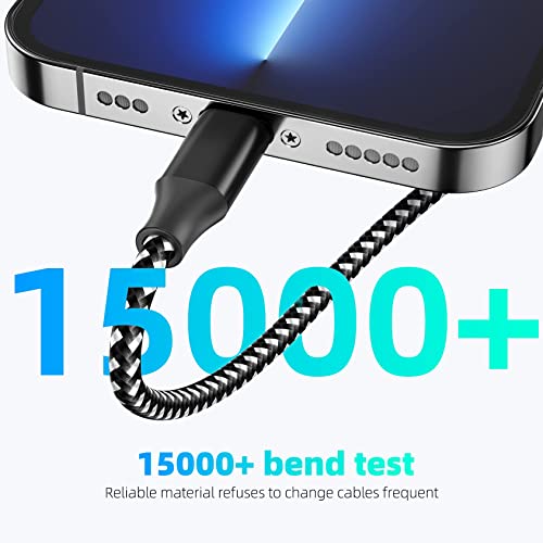 [Apple MFi Certified] 3Pack 10FT Nylon Braided Lightning Cable Fast Charging Cord Compatible with iPhone 13 12 11 Pro Max XR XS X 8 7 6 Plus SE and More