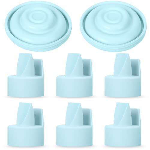 [8-Count] Papablic Duckbill Valves and Silicone Membrane Compatible with Spectra S1, S2 and 9 Plus Breastpumps, Not Original Spectra Pump Parts, BPA/DEHP Free, Blue