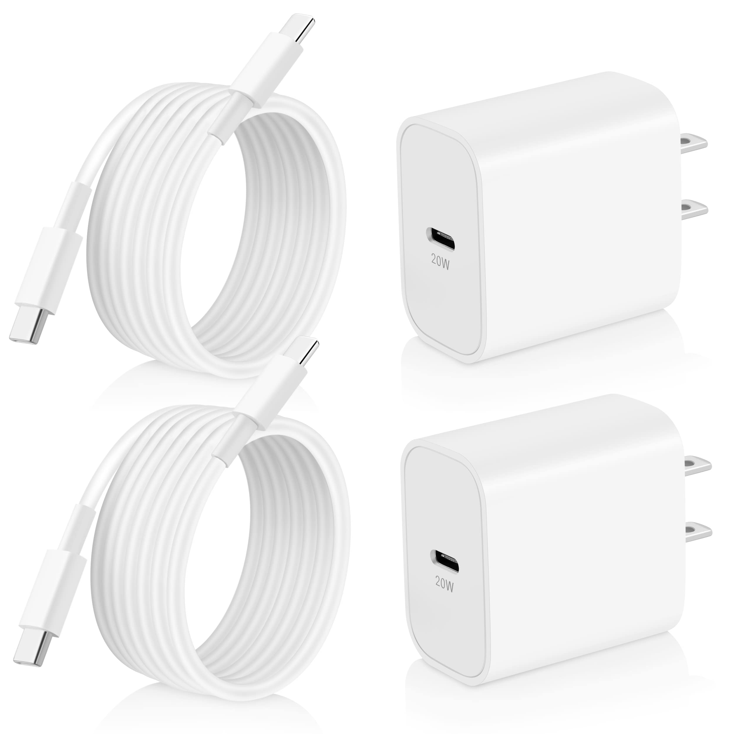 [Apple MFi Certified] 20W USB C Fast Charger for iPad Air 5th 4th 10.9, Pro 12.9/11 inch 2021/2020/2018, Mini 6 Generation, TIKALONG PD Wall Block + 6FT to Charging Cable, white
