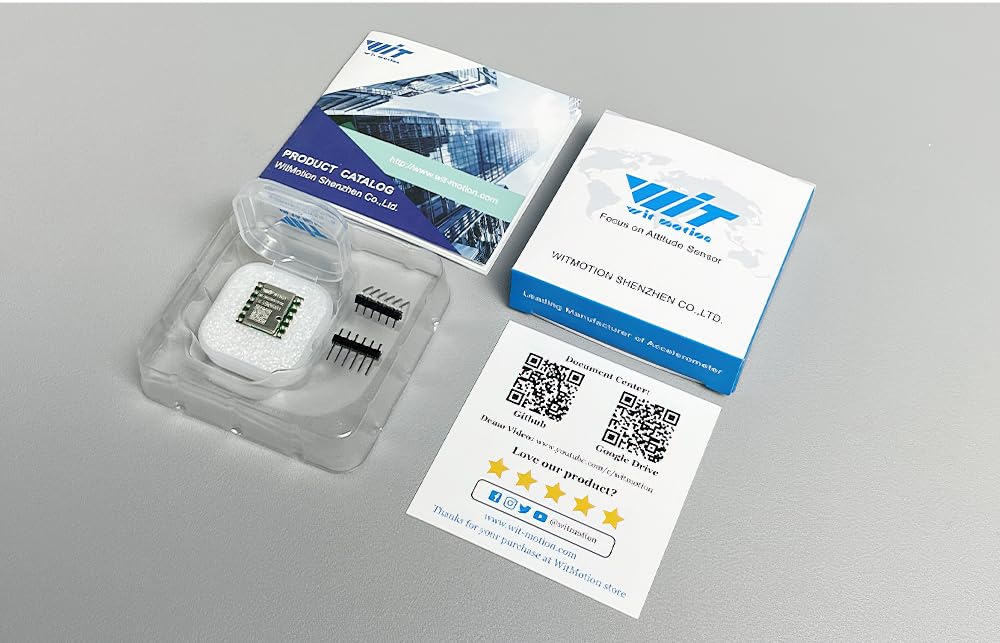 [Bluetooth Accelerometer+Inclinometer] BWT901 MPU9250 High-Precision 9-axis Gyro+Angle(XY 0.05° Accuracy)+Magnetometer with Kalman Filter, 200Hz High-Stability 3-axis IMU Sensor for PC/Android/Arduino