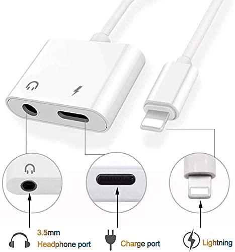 [Apple MFi Certified] Lightning to 3.5mm Headphone Adapter for iPhone, 2 in 1 Headphone Audio Splitter, Adapter AUX Connector Charger Cable Replacement for iPhone 14/13/12/SE/XR/XS/X/8/7/Plus
