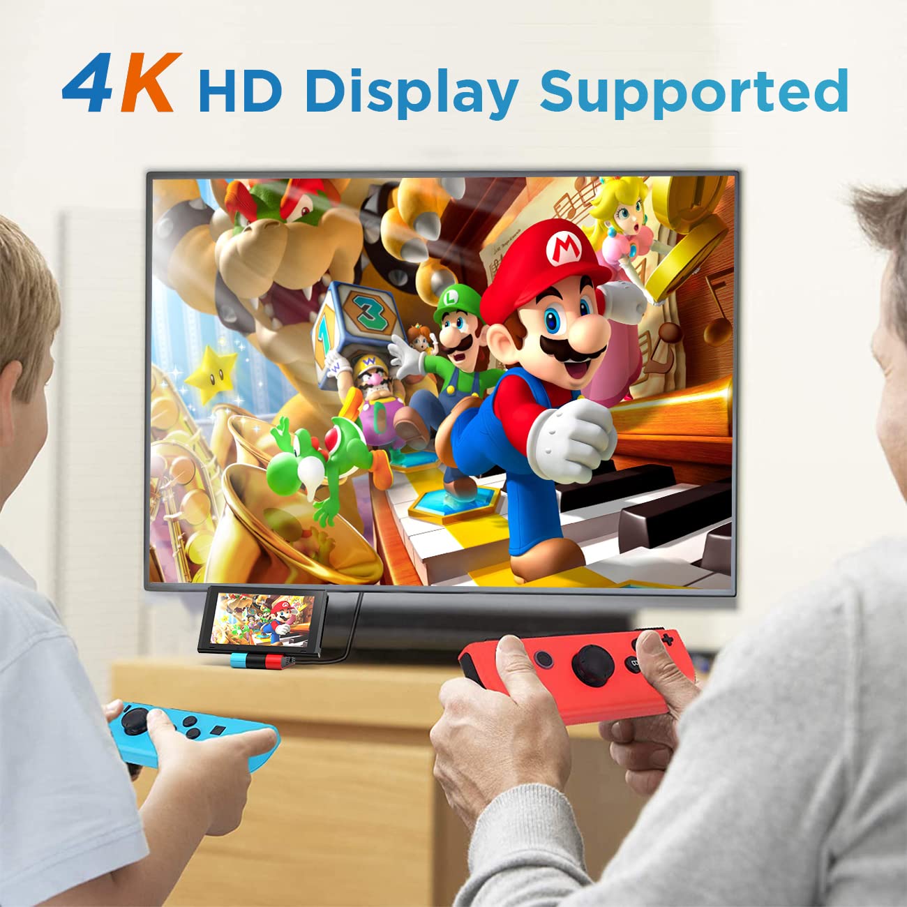 [New Version] TV Docking Station for Nintendo Switch, Knofarm Foldable TV Dock Charging Station with Gigabit Ethernet and 4K HDMI Adapter, Support 45W Fast Charging, Portable Switch Dock Station