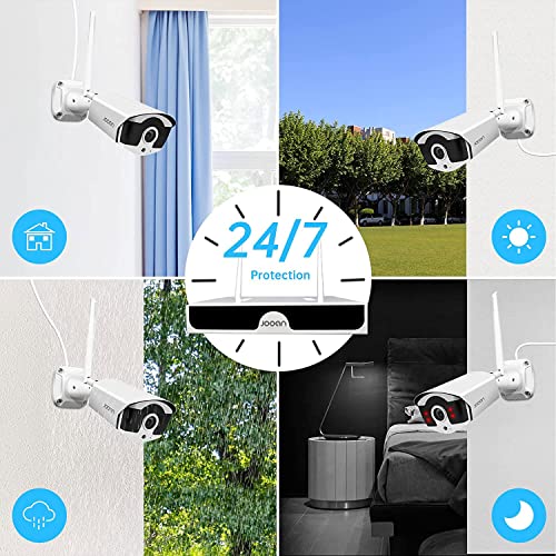 [5MP, 2TB Hard Drive] Wireless Security Cameras System Outdoor, 5MP H.265+ 10CH NVR Surviellance Kit,Motion/Human Detection,and Alert,Loca and Remote Access,IP67 Weatherproof, Pre-Install 2TB HDD