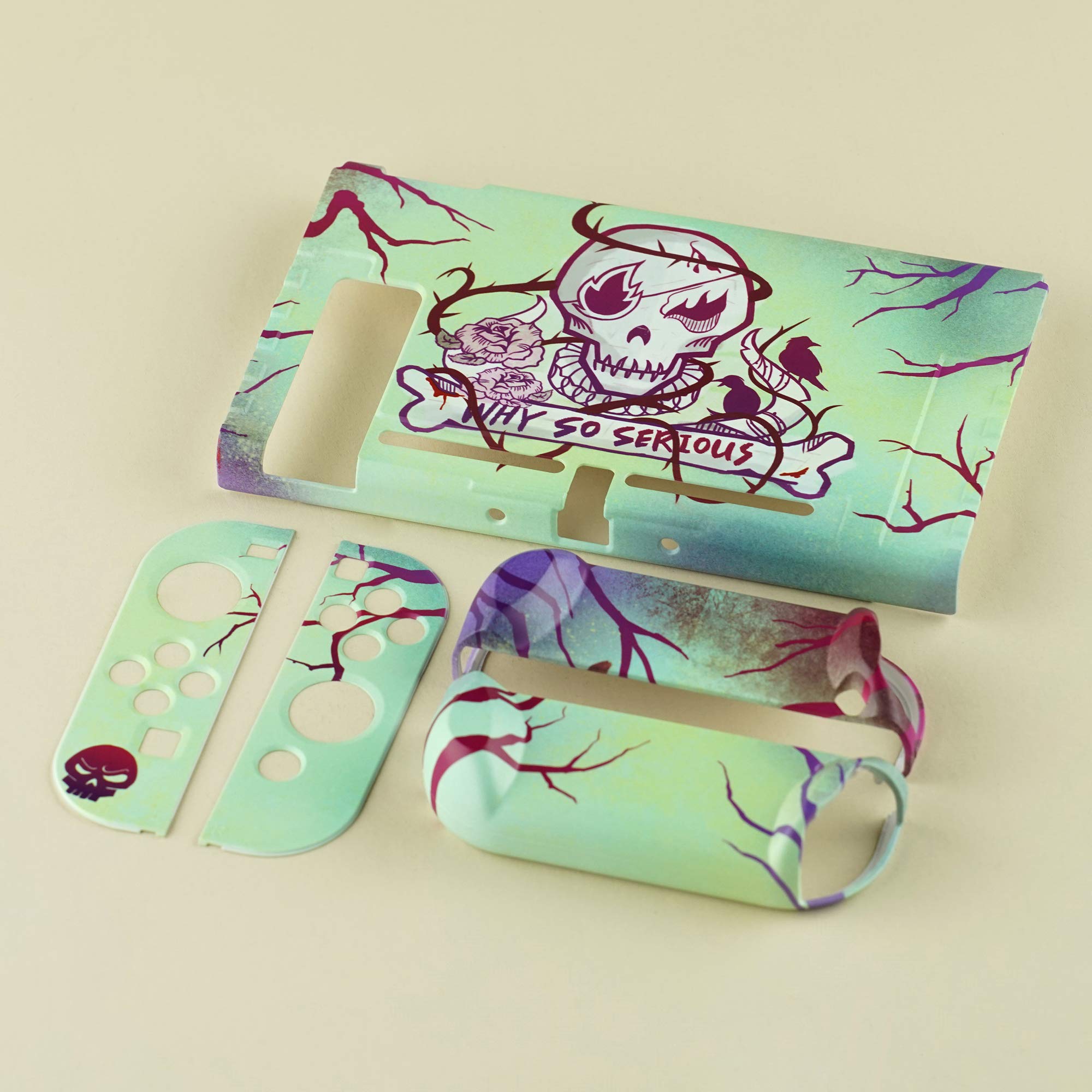 [Limited Edition] Case for Nintendo Switch, FANPL Protective Case Cover for Nintendo Switch and Joy Con Controller with 2 Cat Claw Thumb Grips (Skull Heads)