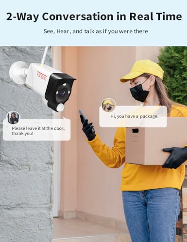 [Dual WiFi, PIR Sensor] Tonton 2K Wireless Security Camera System, 10CH NVR with 1TB HDD, 6PCS 3MP Outdoor Home WiFi Cameras,2 Way Audio, Spotlight, 12V DC Powered, AI Human Detection,Work with Alexa