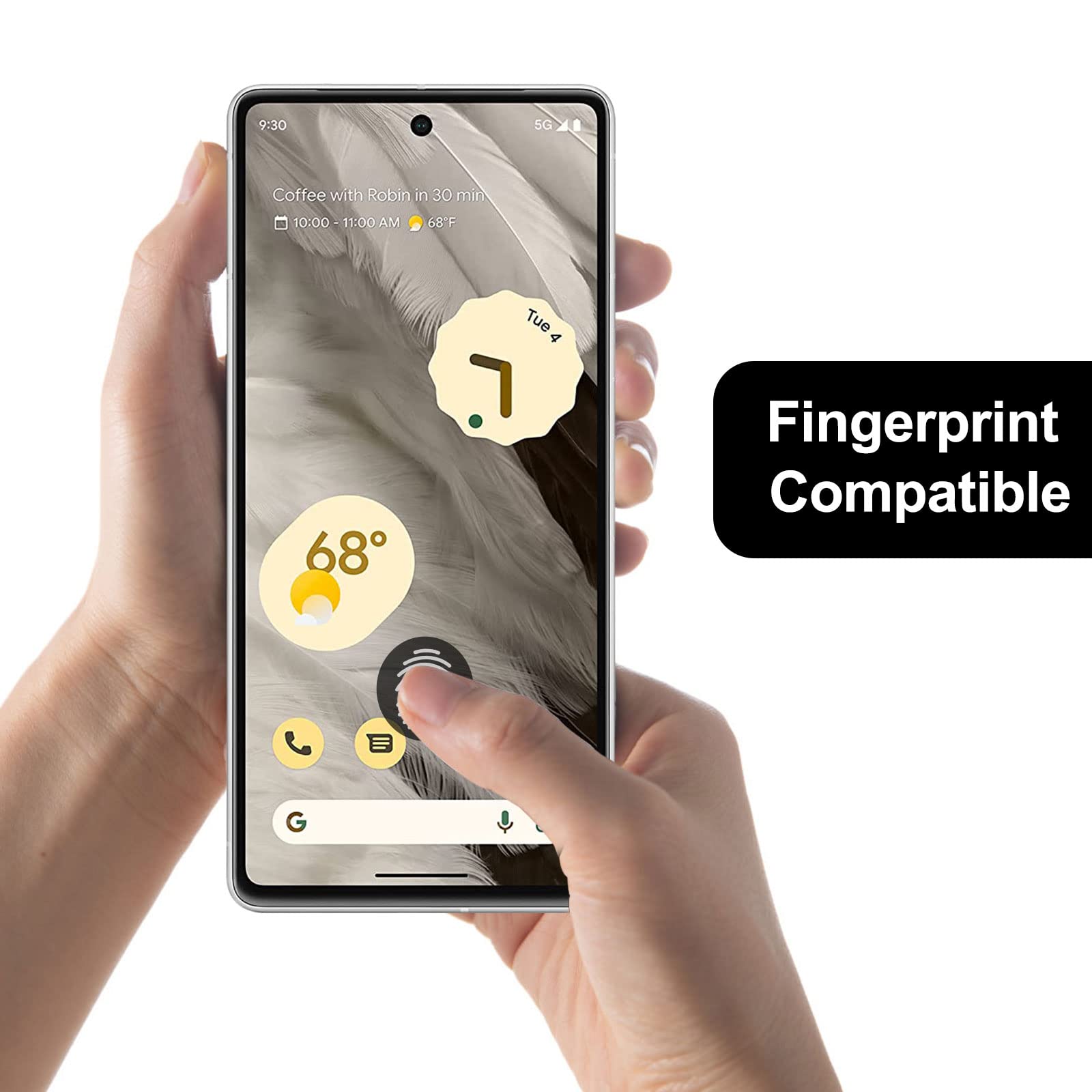[3+2 Pack] for Google Pixel 7 Pro Screen Protector [Support Fingerprint Unlocking] 3x 3D Curved Tempered Glass and 2x Camera Lens Protector for Pixel 7 Pro 5G (2022)