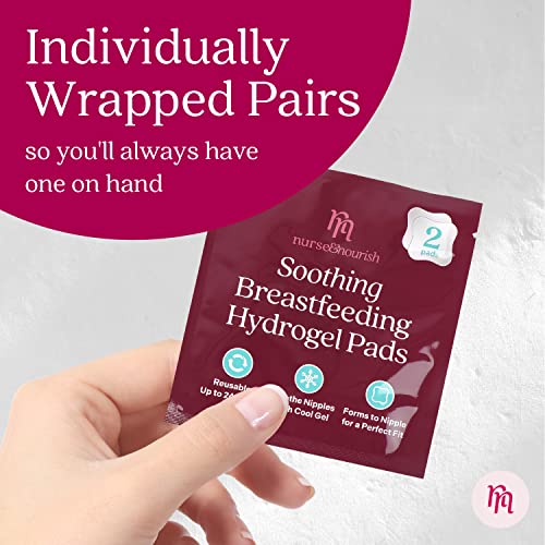 [8 Pads] Hydrogel Pads for Breastfeeding Soreness Support - Immediate Relief Nipple Gel Soothing Pads - Easy Apply Gel Nipple Pads for Breastfeeding - Reusable Form Adjusting Breastfeeding Gel Pads