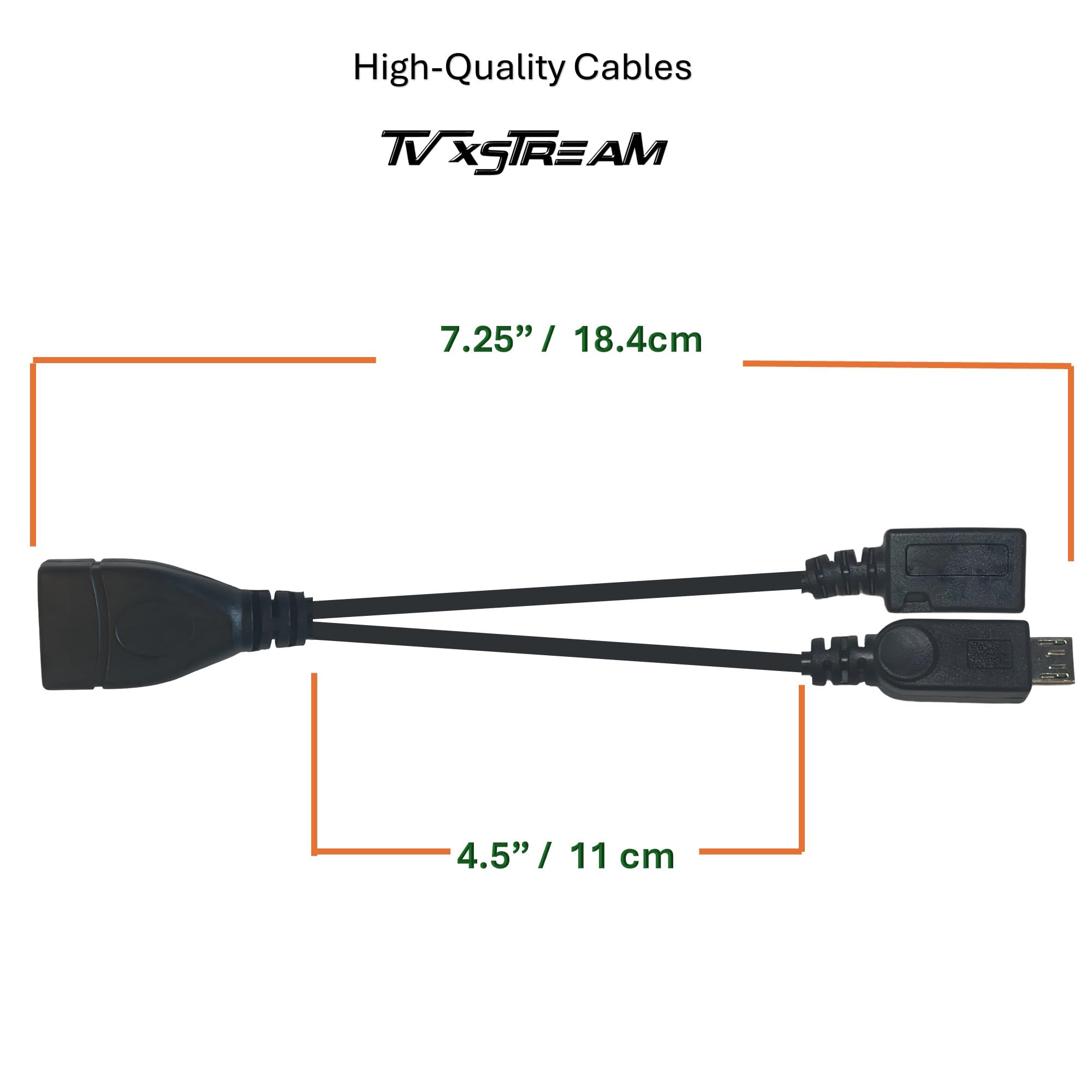 [5 Pack] USB OTG Cable for Firesticks 4K/4K Max/Cube/lite/2nd Gen. Universal Micro Power Enabled Adapter Android Devices - Samsung, LG, HTC, 6-Inch