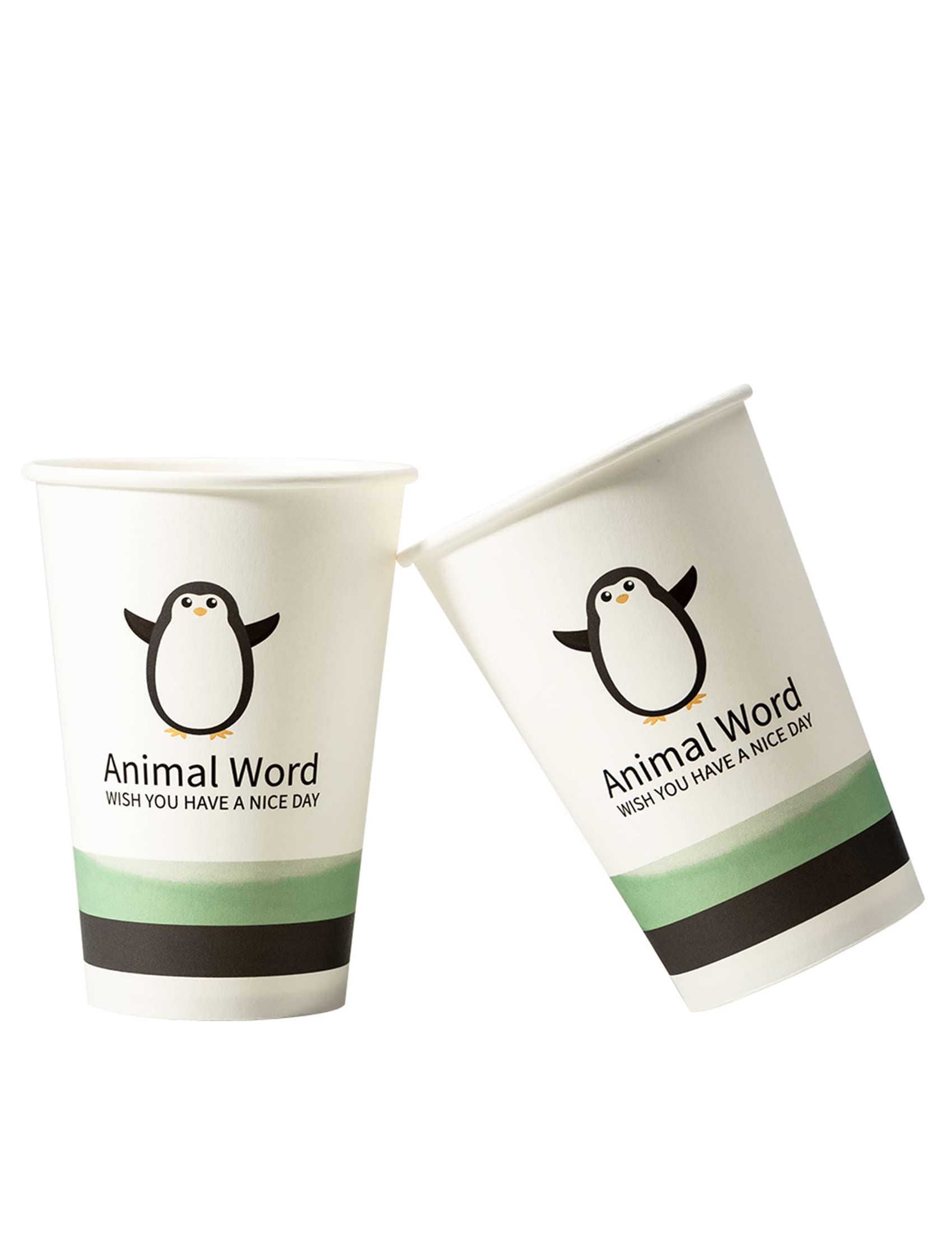 [8 Oz 100 Pack] Disposable Coffee Cups, Paper Coffee Cups with Design , Disposable Paper Cups, Hot Cups
