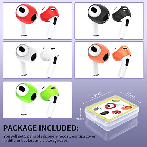 [5 Pairs] for AirPods 3 Ear Tips Covers [Fit in The Charging Case], WQNIDE Anti-Slip/Dust/Shock Silicone Ear Covers Accessories Compatible with AirPods 3rd Generation (2021)