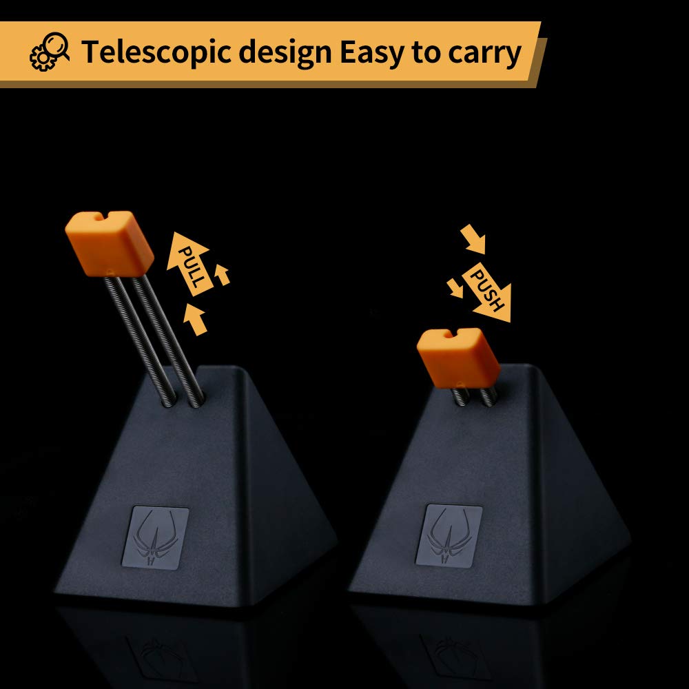 [New] Hotline Games Mouse Bungee, Mouse Cord Clip Cord Management System Fixer Holder for Esports FPS Game (Black-Orange)