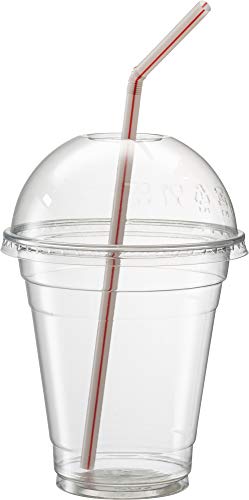 [500 Pack] Striped Flexible Plastic Drinking Straws Disposable Straw 8'' inches Tall Assorted Colors