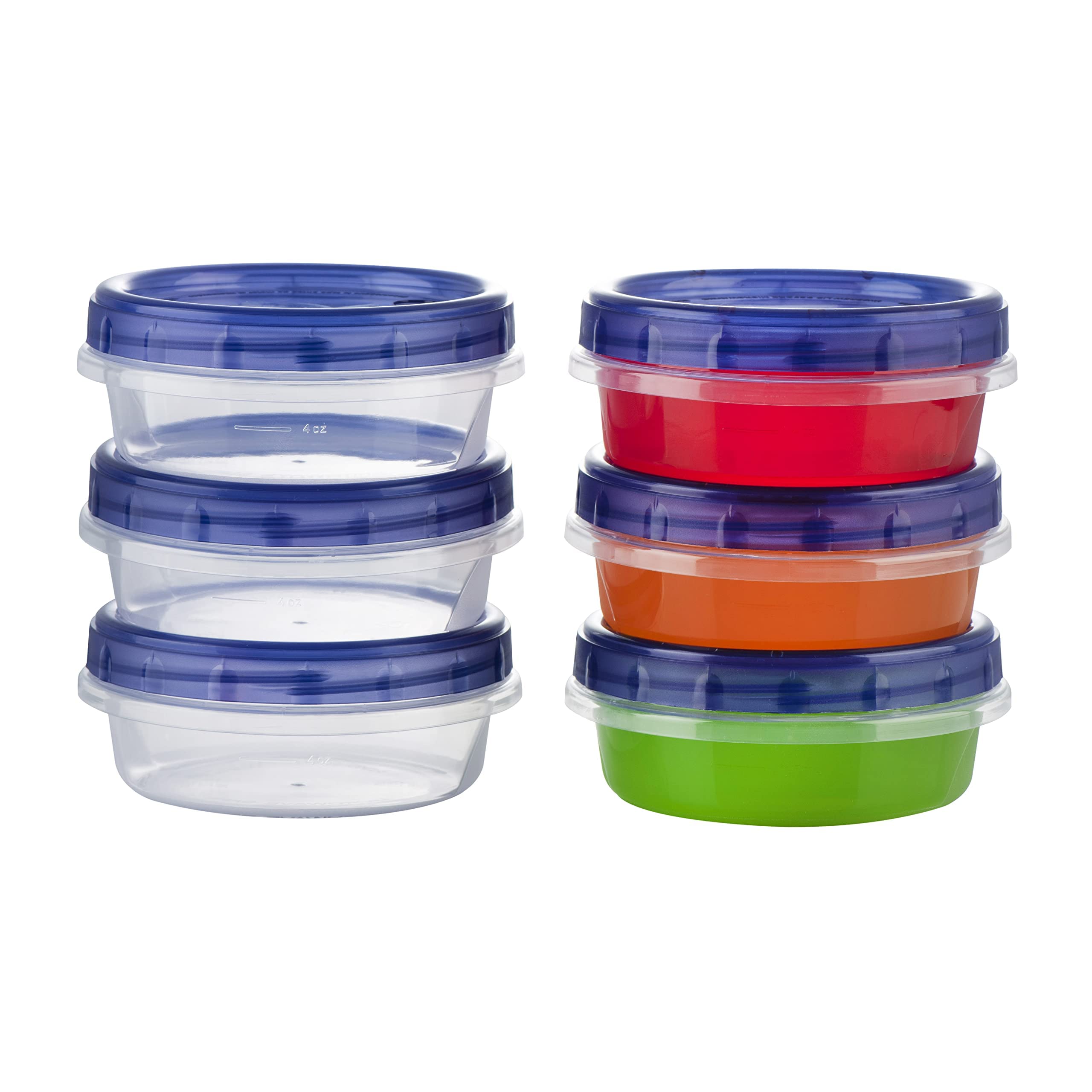 [8 Oz 10 Pack] Twist Top Food Soup Storage Containers with Screw On Lids Reusable Plastic Freezer Container leakproof, Airtight, Stackable, Microwave Safe BPA Free
