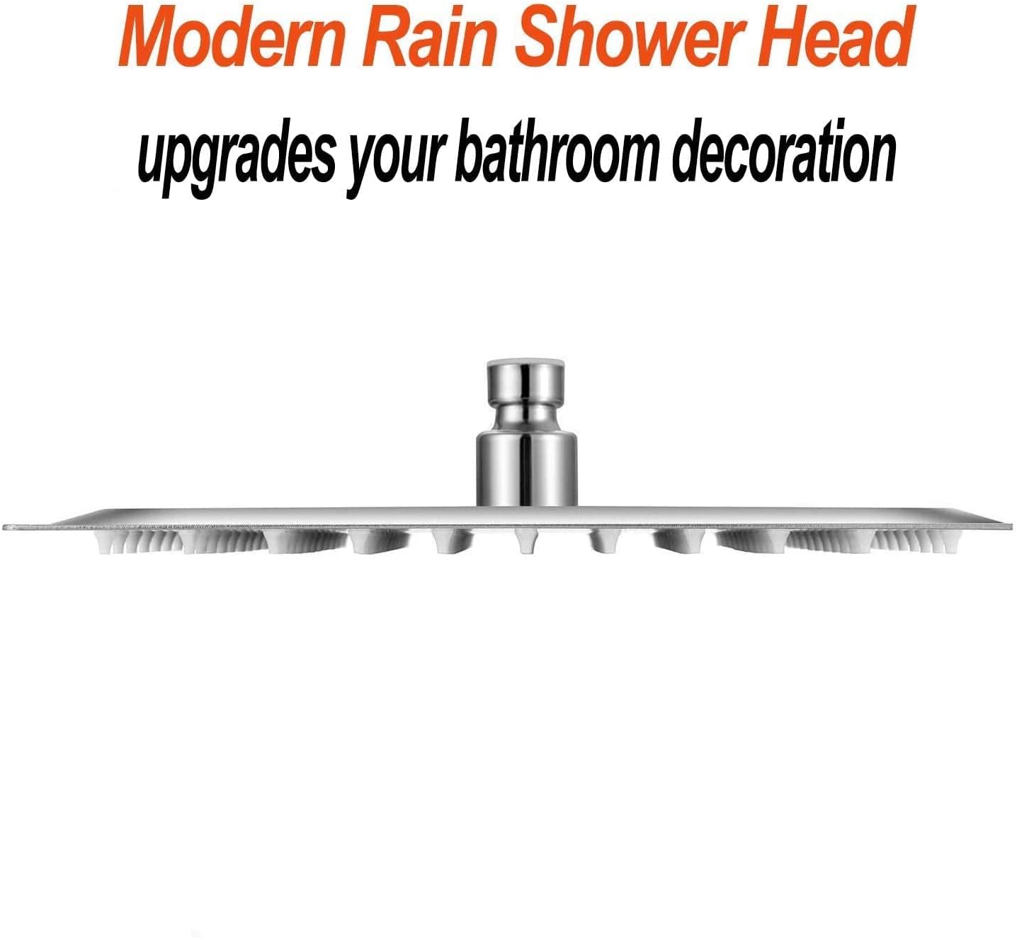 [5-year Warranty] Diamber Best Rain Shower Head 12 inch, SUS 304 Stainless Steel Rainfall Showerhead, Easy to Install & Clean Waterfall Rain Head for Bathroom, Polished Chrome, Square