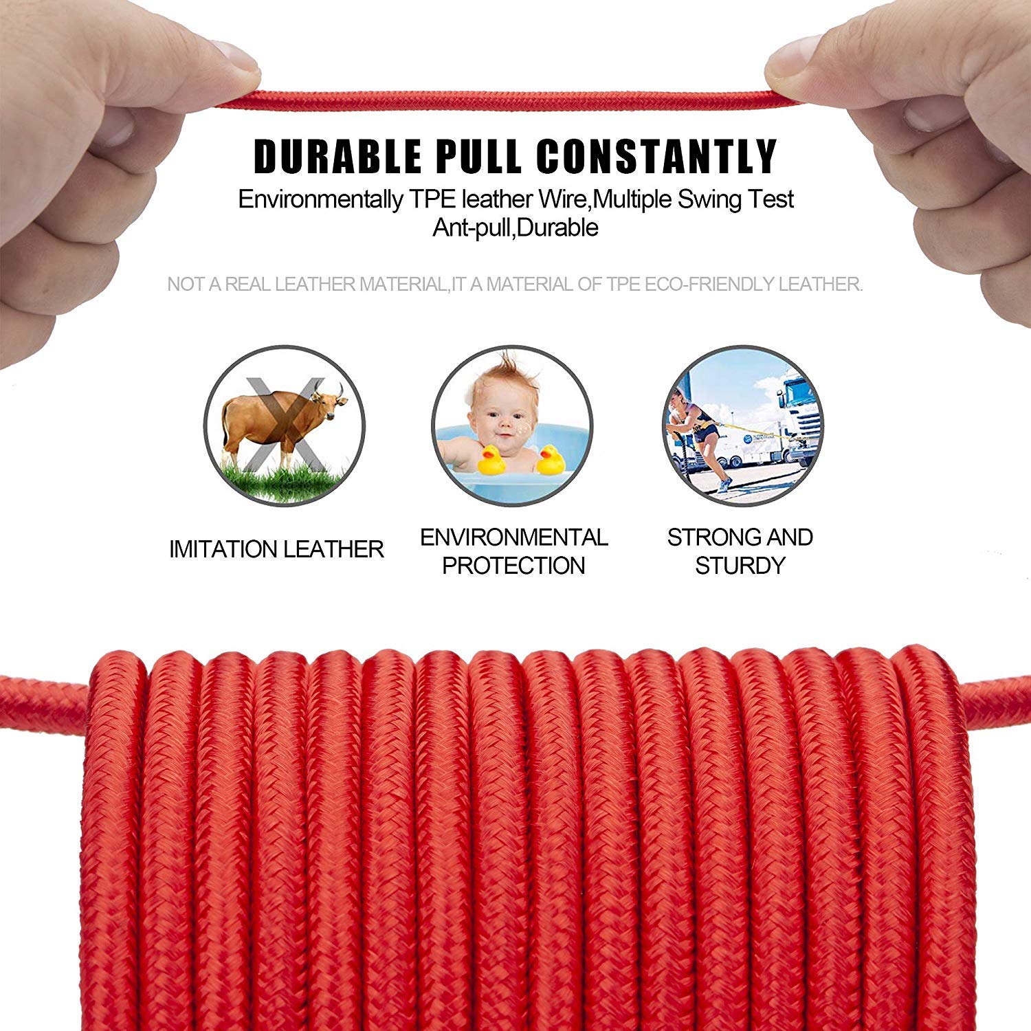 [MFi Certified] iPhone Charger,Lightning Cable 3 Pack 10 Foot Charger Cable, Data Sync Fast iPhone Charging Cable Cord for iPhone Xs/XS Max/XR/X / 8/8 Plus / 7/7 Plus / 6/6 Plus / 5s and More (Red)