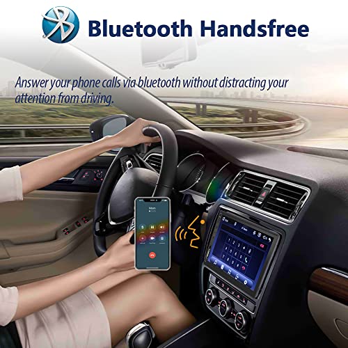 [HD 1024 * 600] Double Din Car Stereo Compatible with Apple CarPlay and Android Auto, Full Touch 7 Inch LCD Touchscreen Radio with Voice Control, Bluetooth, Waterproof Backup Camera, Mirror-Link